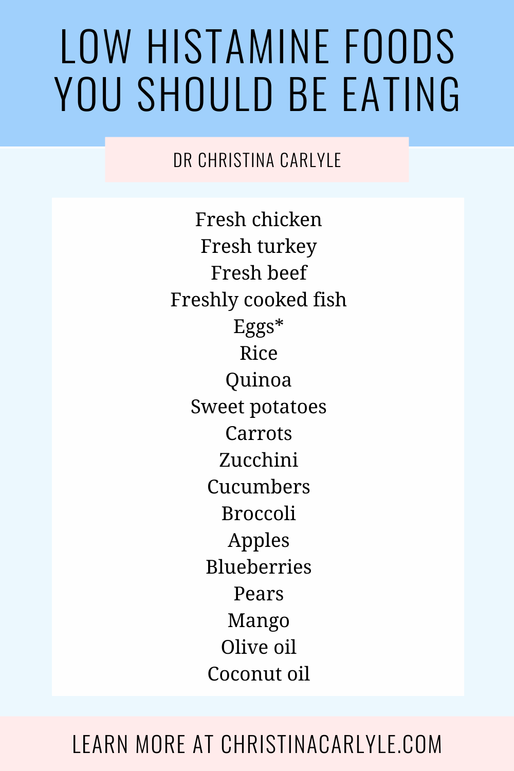 Low Histamine Foods you Should be Eating - Dr. Christina Carlyle